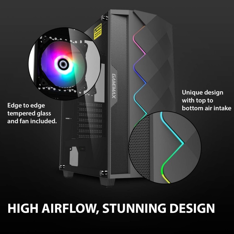 GABINETE GAMEMAX Diamond COC Black