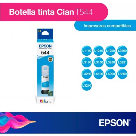 Epson Original EcoTank T544 Cyan Ink Bottle